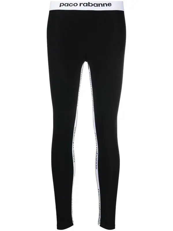 Rabanne Logo Tape Leggings - Black