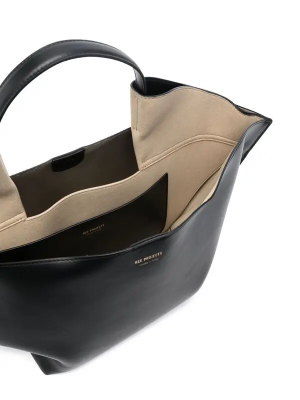 REE PROJECTS Medium Leather Tote Bag - Black