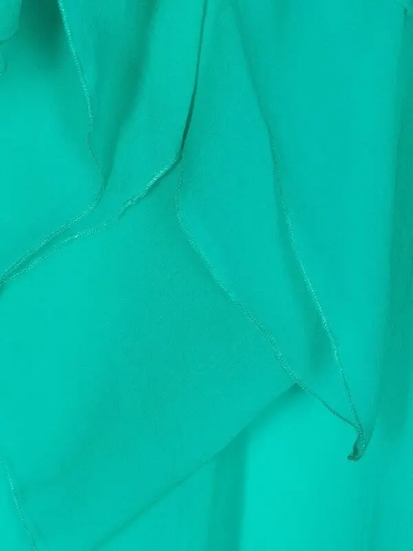 Alberta Ferretti Lightweight Long Silk Scarf - Green