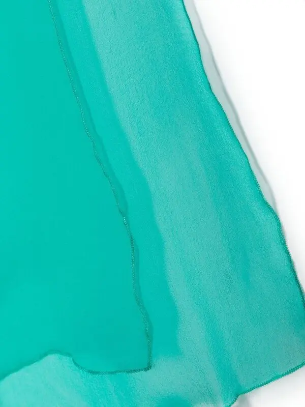 Alberta Ferretti Lightweight Long Silk Scarf - Green