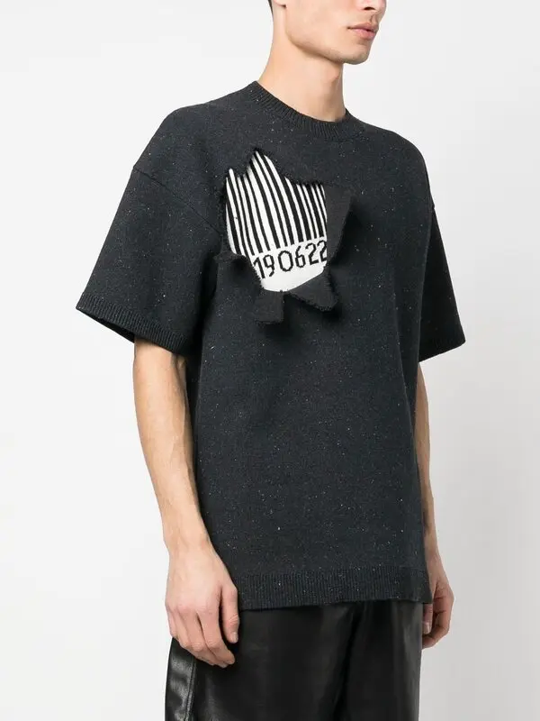 JW Anderson Barcode-motif Crew-neck T-shirt - Grey