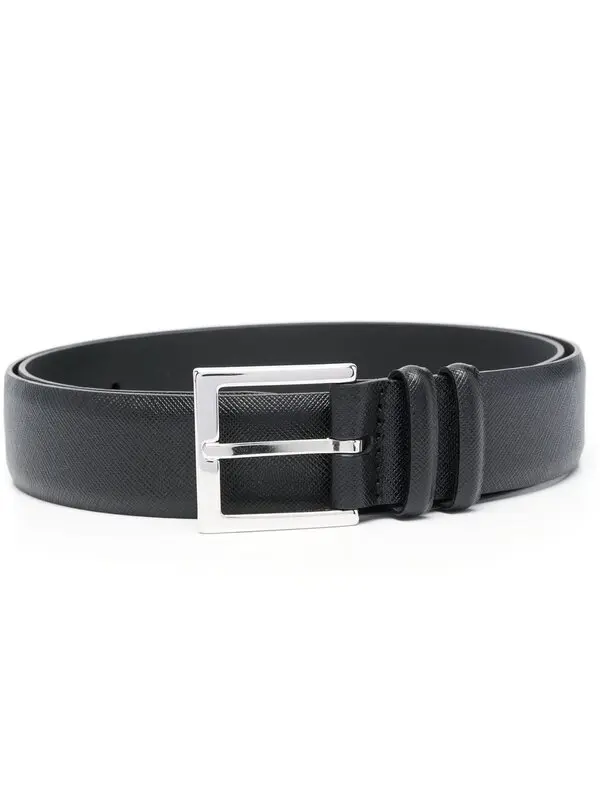 ORTIGNI Buckle-fastening Leather Belt - Black