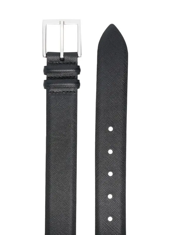 ORTIGNI Buckle-fastening Leather Belt - Black