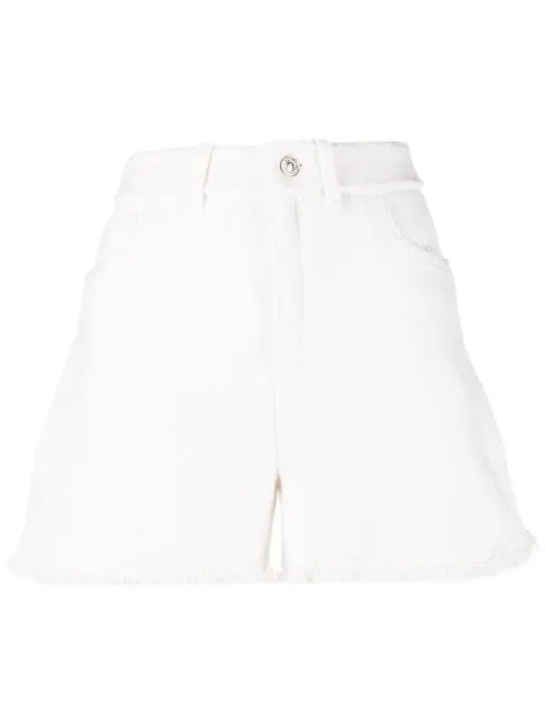 BARRIE Fringe-detail Shorts - White