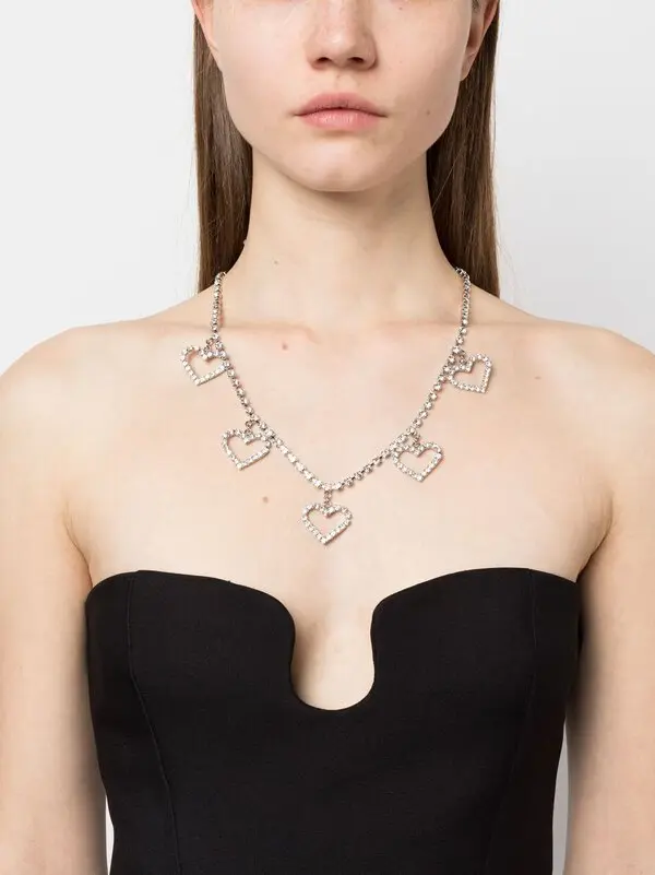 Alessandra Rich Crystal Heart Pendant Necklace