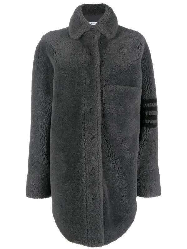 Thom Browne 4-bar Stripe Shearling Jacket