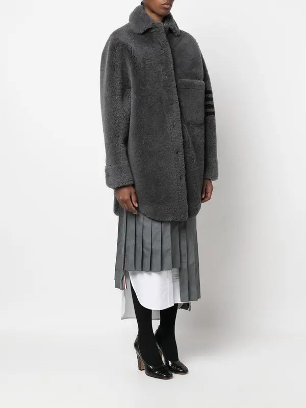 Thom Browne 4-bar Stripe Shearling Jacket