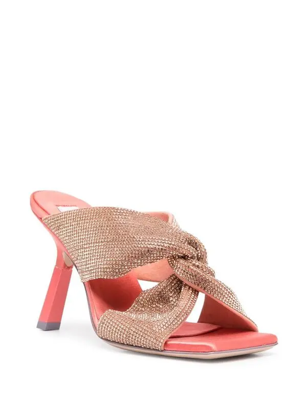 SEBASTIAN MILANO Crystal-embellished High Heel Sandals - Orange