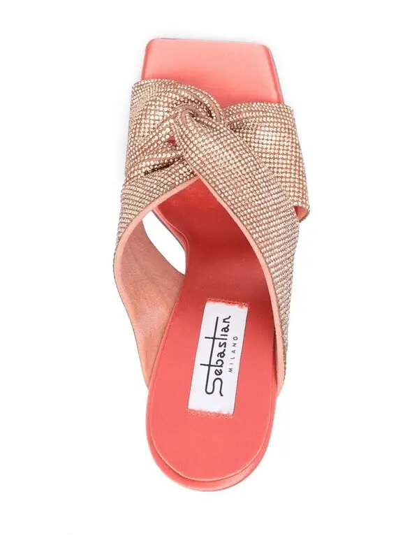 SEBASTIAN MILANO Crystal-embellished High Heel Sandals - Orange
