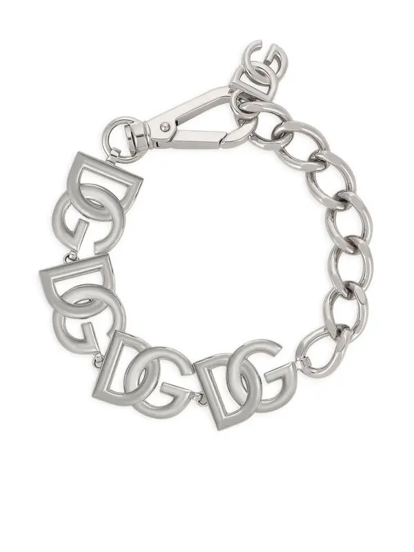 Dolce & Gabbana Dg Logo Chain-link Bracelet - Silver