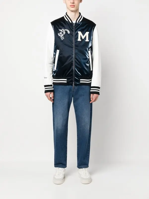 Moncler X Disney Metallic Varsity Bomber Jacket - Blue | Editorialist
