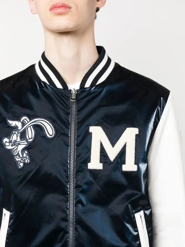 Moncler X Disney Metallic Varsity Bomber Jacket - Blue | Editorialist