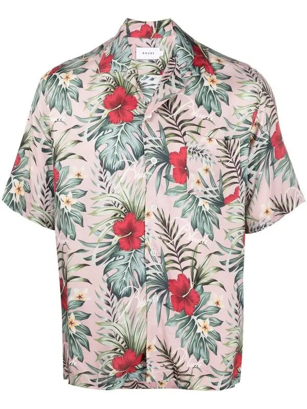 Rhude All-over Floral-print Bowling Shirt