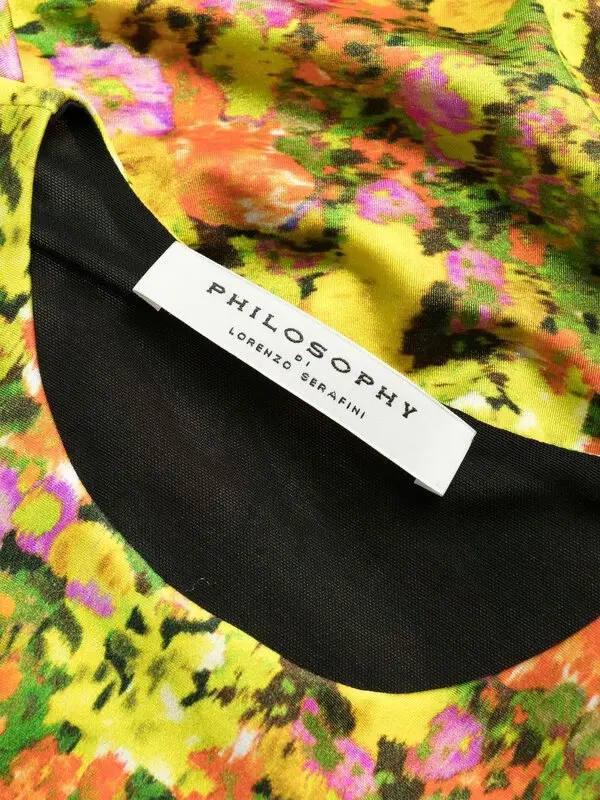 philosophy di lorenzo serafini yellow floral mini dress Philosophy Di Lorenzo Serafini All-Over Floral-Print Mini Dress In Yellow -  51% Off