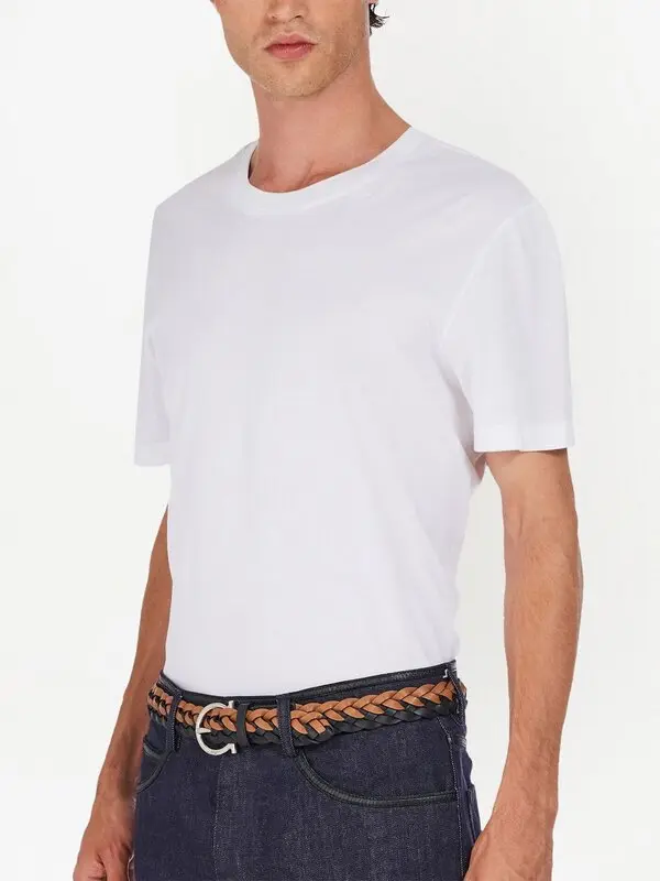 FERRAGAMO Gancini Braided Leather Belt