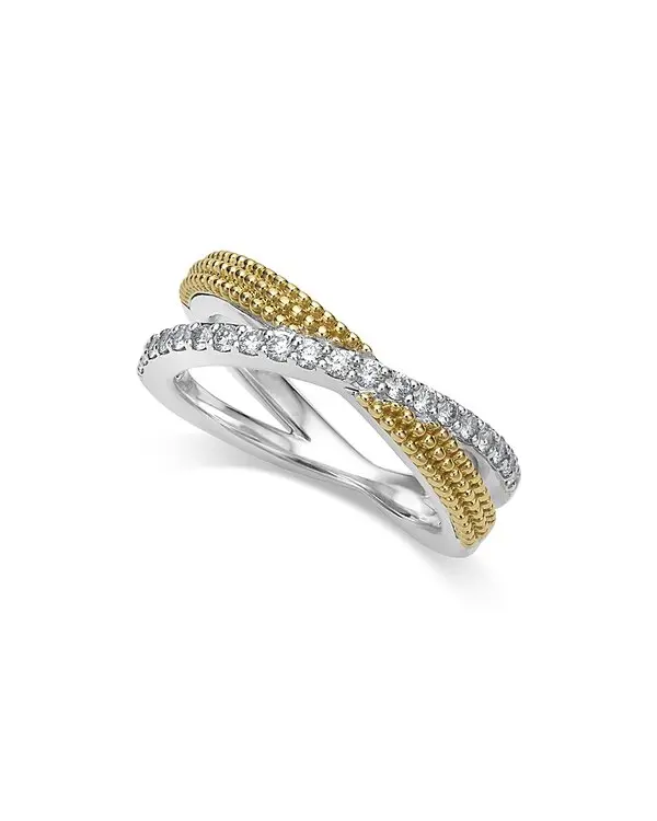 Lagos 18k Yellow Gold & Sterling Silver Diamond X Ring - White/yellow