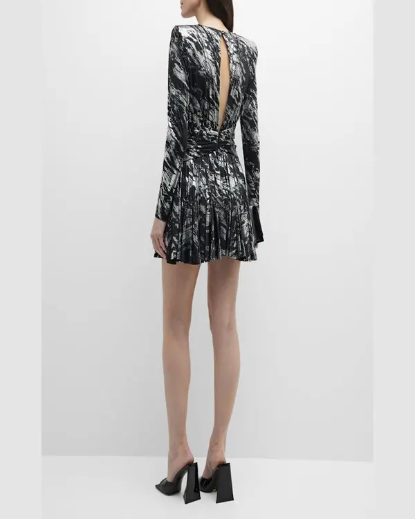 Raisa Vanessa Metallic Striped Lace Fit & Flare Mini Dress - Blacksilver |  Editorialist