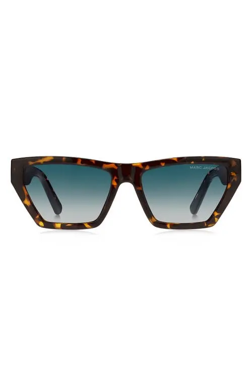 Marc Jacobs 55mm Cat Eye Sunglasses - Havana/blue Shaded