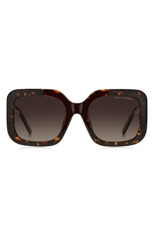 Marc Jacobs 53mm Polarized Square Sunglasses - Havana/brown Gradient