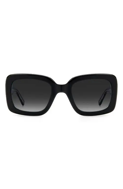 Kate Spade New York Bellamys 52mm Gradient Rectangle Sunglasses - Black/grey Shaded