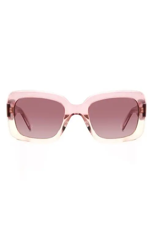 Kate Spade New York Bellamys 52mm Gradient Rectangle Sunglasses - Pink/burgundy Shaded
