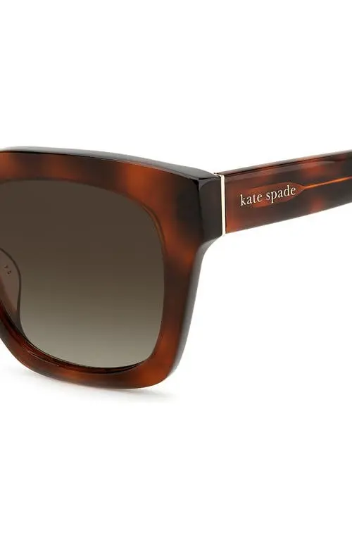 Kate Spade New York 50mm Gradient Polarized Square Sunglasses - Medium Brown