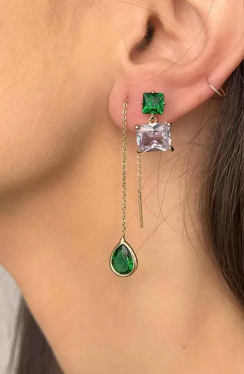 Ettika Crystal Square Drop Earrings
