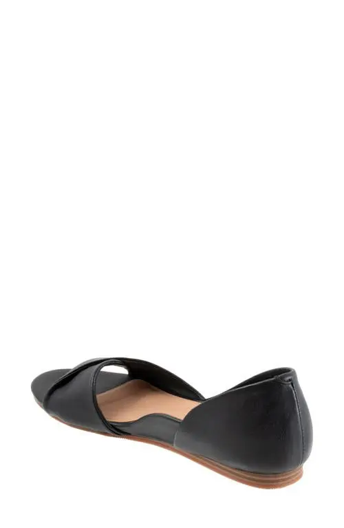 Softwalk Cypress Open Toe Flat - Black