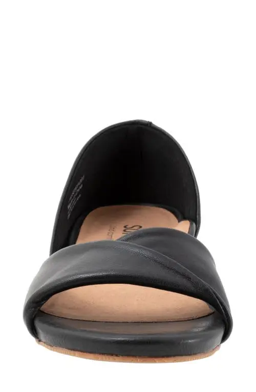 Softwalk Cypress Open Toe Flat - Black