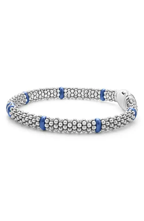 Lagos Caviar Diamond & Ceramic Station Bracelet - Marine