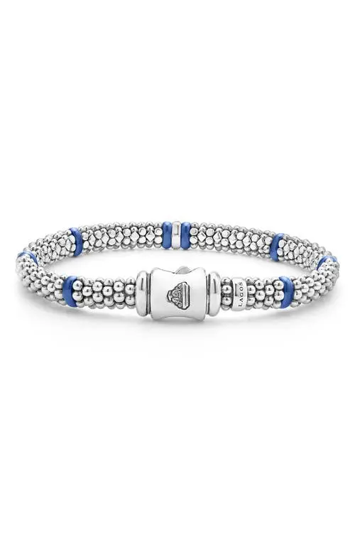 Lagos Caviar Diamond & Ceramic Station Bracelet - Marine