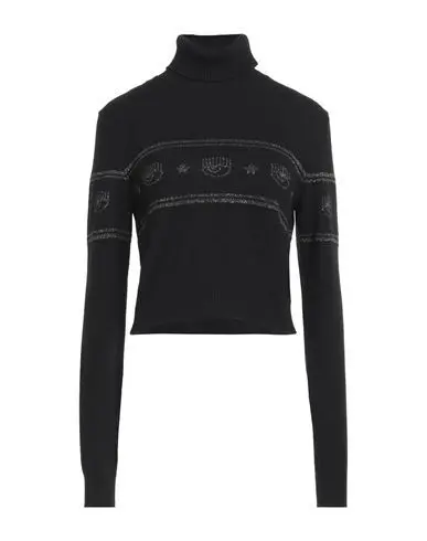 CHIARA FERRAGNI Turtleneck Knit Top - Black