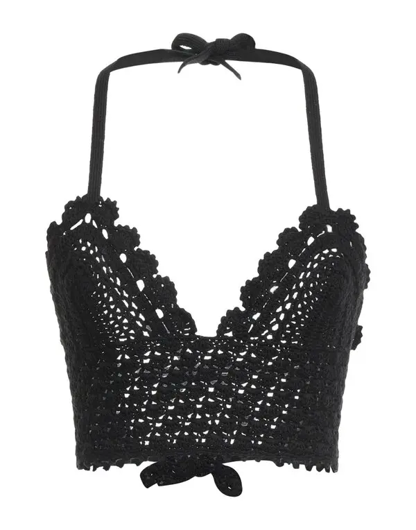 NUDE Knitted Crop Top - Black