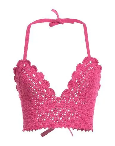 NUDE Knitted Crop Top - Magenta