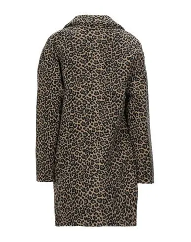 LIU •JO Felted Leopard-print Double-breasted Coat - Beige
