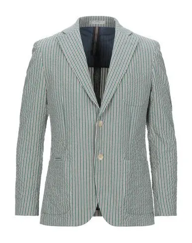 CC COLLECTION CORNELIANI Striped Single-breasted Blazer - Green