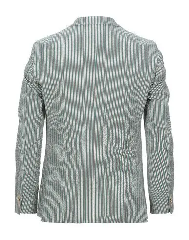 CC COLLECTION CORNELIANI Striped Single-breasted Blazer - Green