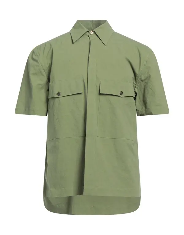 YOON Shirt Size Cotton, Linen, Elastane - Military Green