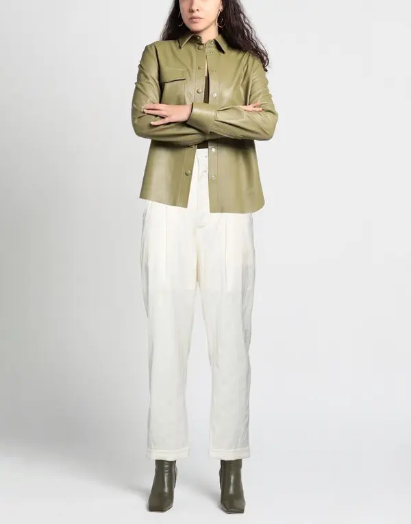 High Tapered Leg Pants - White