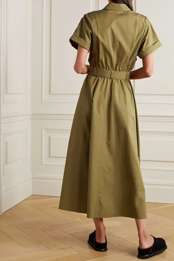 white dress with green embroidery 1940s 40s Fabulous Green Dress with Matching Belt / Medium