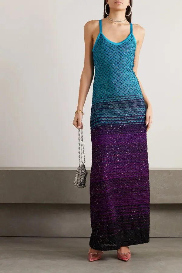 blue knit sequin dress Perfect Stranger Luna Tide Sequin Knit Dress Blue – Universal Store