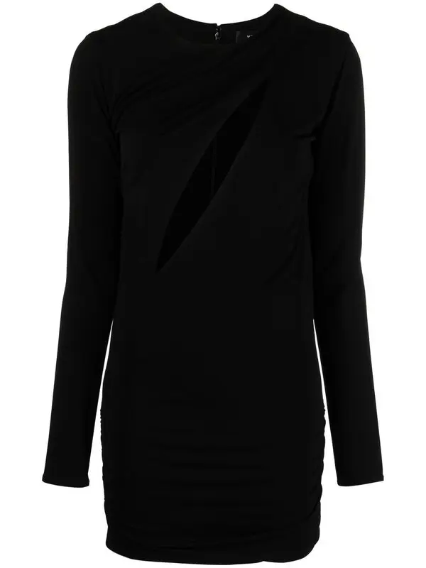 Versace Cut-Out Long Sleeve Mini Dress - Black - 75% Off | Editorialist
