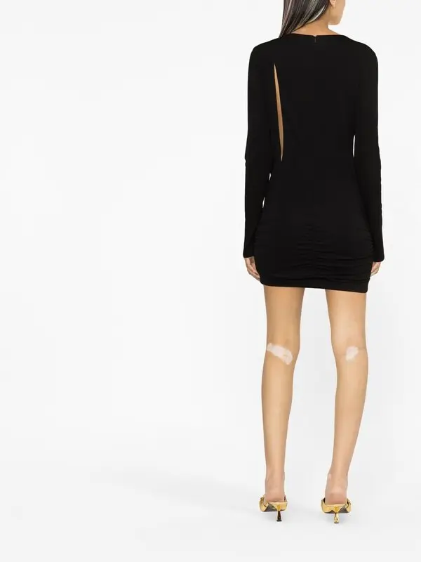Versace Cut-out Long Sleeve Mini Dress - Black