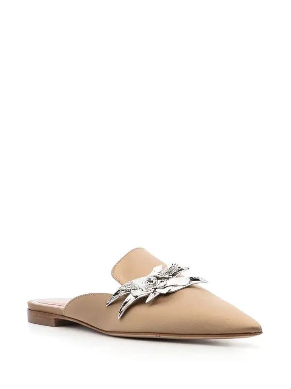 Alberta Ferretti Pointed-toe Embellished Mules