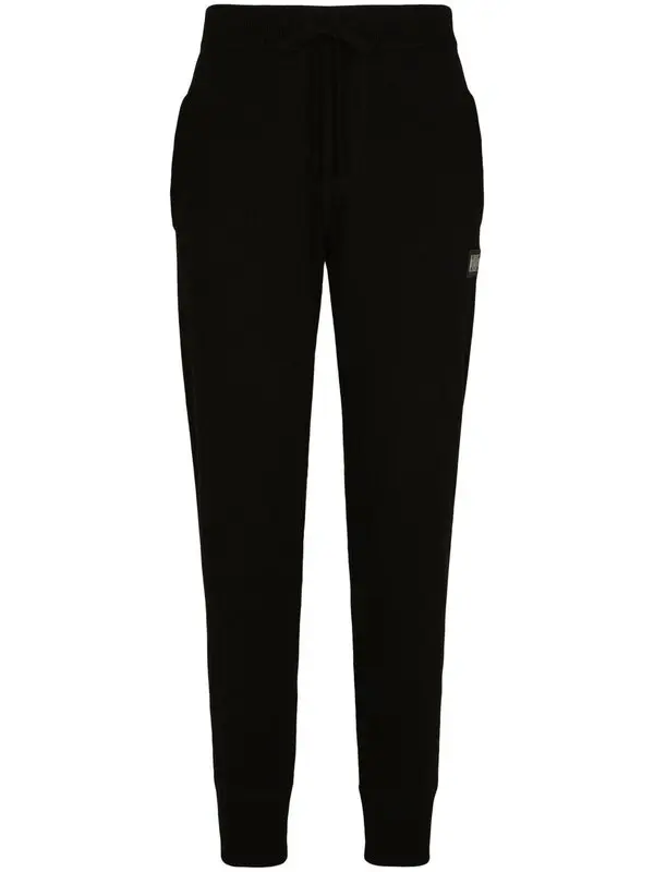 Dolce & Gabbana Wool-cashmere Track Pants - Black