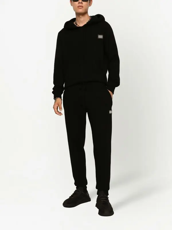 Dolce & Gabbana Wool-cashmere Track Pants - Black