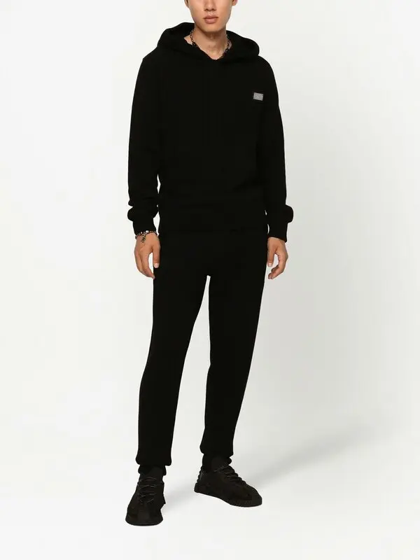 Dolce & Gabbana Wool-cashmere Track Pants - Black