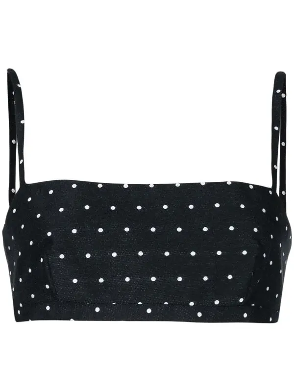 MACGRAW Abbey Polka-dot Top - Black