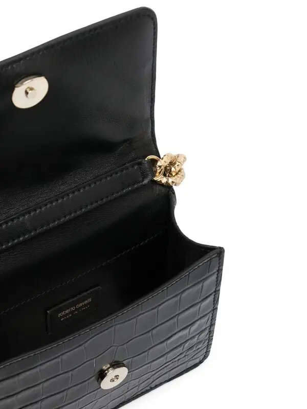 Roberto Cavalli Tiger Handle Two-way Mini Bag - Black