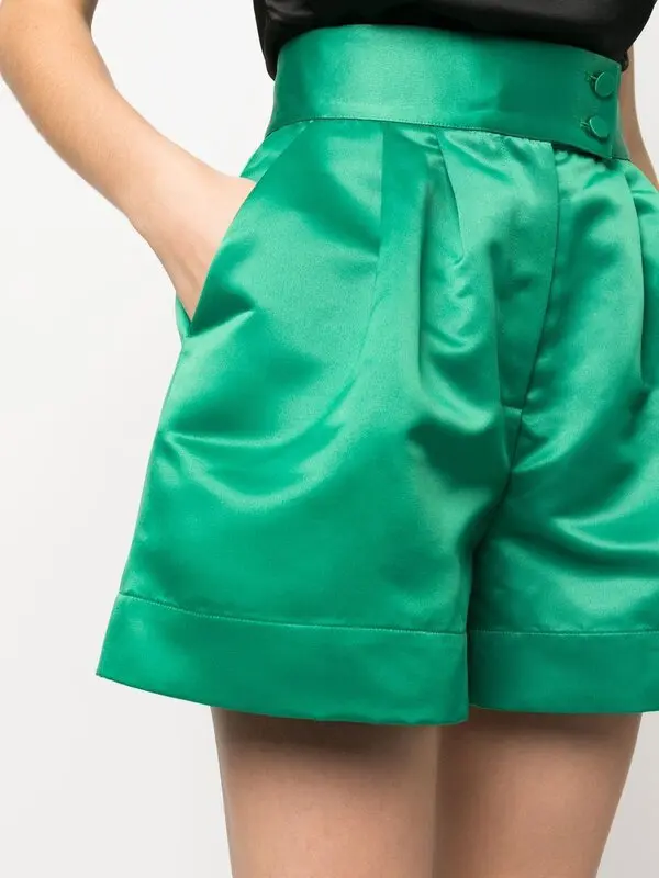 STYLAND Satin-finish Mini Shorts - Green